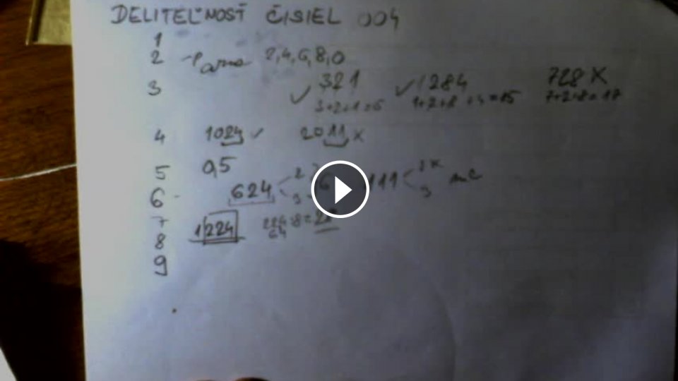 Matematika s Julom 004 Deliteľnosť čísel - Mojevideo