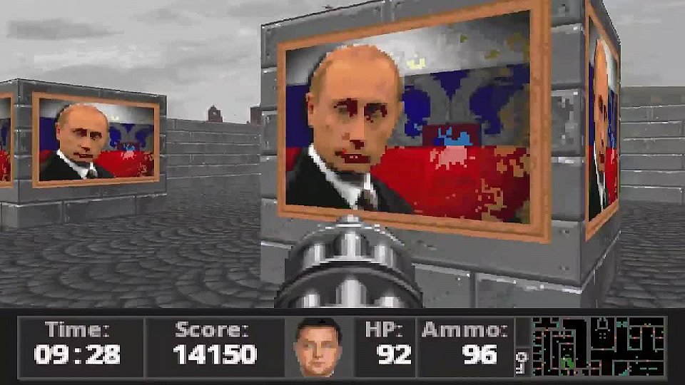 Kremlin 3D (Wolfenstein 3D mod) - Zelenskyj vs Putin, Lavrov, Medvedev ...