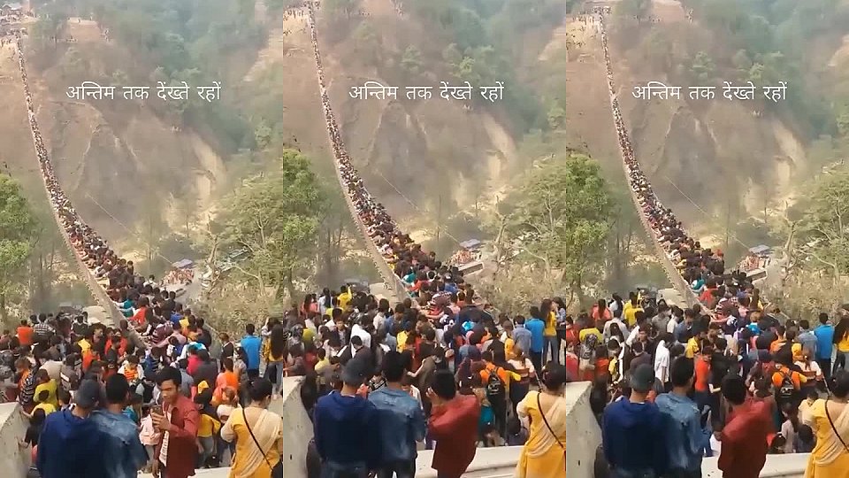 Najdlhší visutý most v Nepále musí zniesť poriadnu aj záťaž - Mojevideo